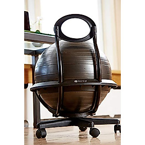 Gaiam Ultimate Balance Ball Chair - Premium Exercise Stability Yoga Ball Ergonomic Chair for Home and Office Desk with Reinforced Base, Air Pump, Exercise Guide, Black