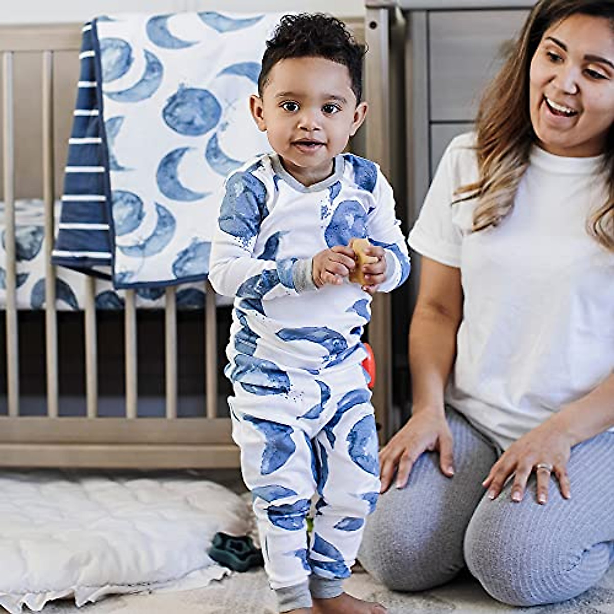 Reversible Quilt, Baby and Toddler Nursery Blanket, Organic Cotton Shell & Polyester Fill