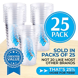 Clever Measure Disposable Mixing Cups Pack of 25 8oz Graduated Clear Plastic Measuring Cups Multipurpose Mixing Resin Epoxy Paint Stain Art Supplies Cooking & Baking Calibrated Measurements in ML & OZ