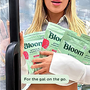 Bloom Nutrition Green Superfood Stick Packs | Super Greens Powder Juice & Smoothie Mix | Complete Whole Foods, Organic Spirulina and Chlorella, Probiotics, Digestive Enzymes, & Antioxidants (Variety)