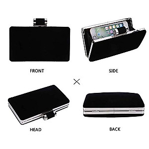 Selighting Elegant Velvet Clutch Evening Bags for Women Formal Wedding Party Clutch Purse Prom Cocktail Handbags Black