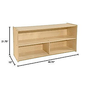 RRI Goods 2-Shelf Kids Bookshelf & Toy Storage Organizer | 3-Section Montessori Shelves for Home & Classroom Organization & Storage