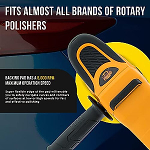 Dura-Gold Pro Series 6" Super Flex Flexible Edge Polishing Buffing Hook and Loop Backing Pad, 5/8" - 11 Threads - Rotary Polisher Buffer Backup Pad, Attach Foam Wool Buff Pads Automotive Car Detailing