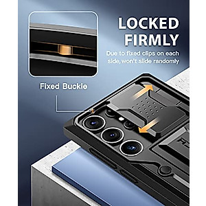 Tongate Compatible with Samsung Galaxy S23 Ultra Case with Slide Camera Cover & Kickstand, [10FT Military Drop Protection] Rugged Shockproof Phone Case for Galaxy S23 Ultra 5G 6.8 Inch, Black