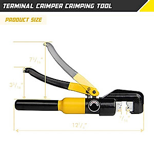 10 Ton Hydraulic Hand Crimper Tool Set for Stainless Steel Cable Railing Fittings, Crimps 1/8" to 3/16", Cable Crimping Tool ​with 9 Pairs of Dies