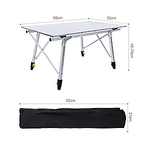 SUNESA Portable Picnic Table Travel Folding Tables and Chairs Self-Driving Tour Outdoor Dining Table Outdoor Camping Car Portable Egg Roll Table Foldable Camping Table