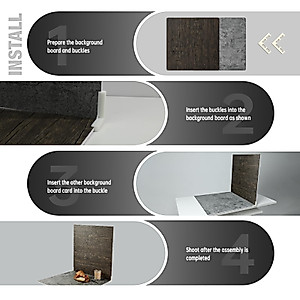 2 PCS Boards Photo Backdrop for Flat Lay, Food Photography Background 24x24 Inch, BEIYANG (Black Walnut+Dark Gray)