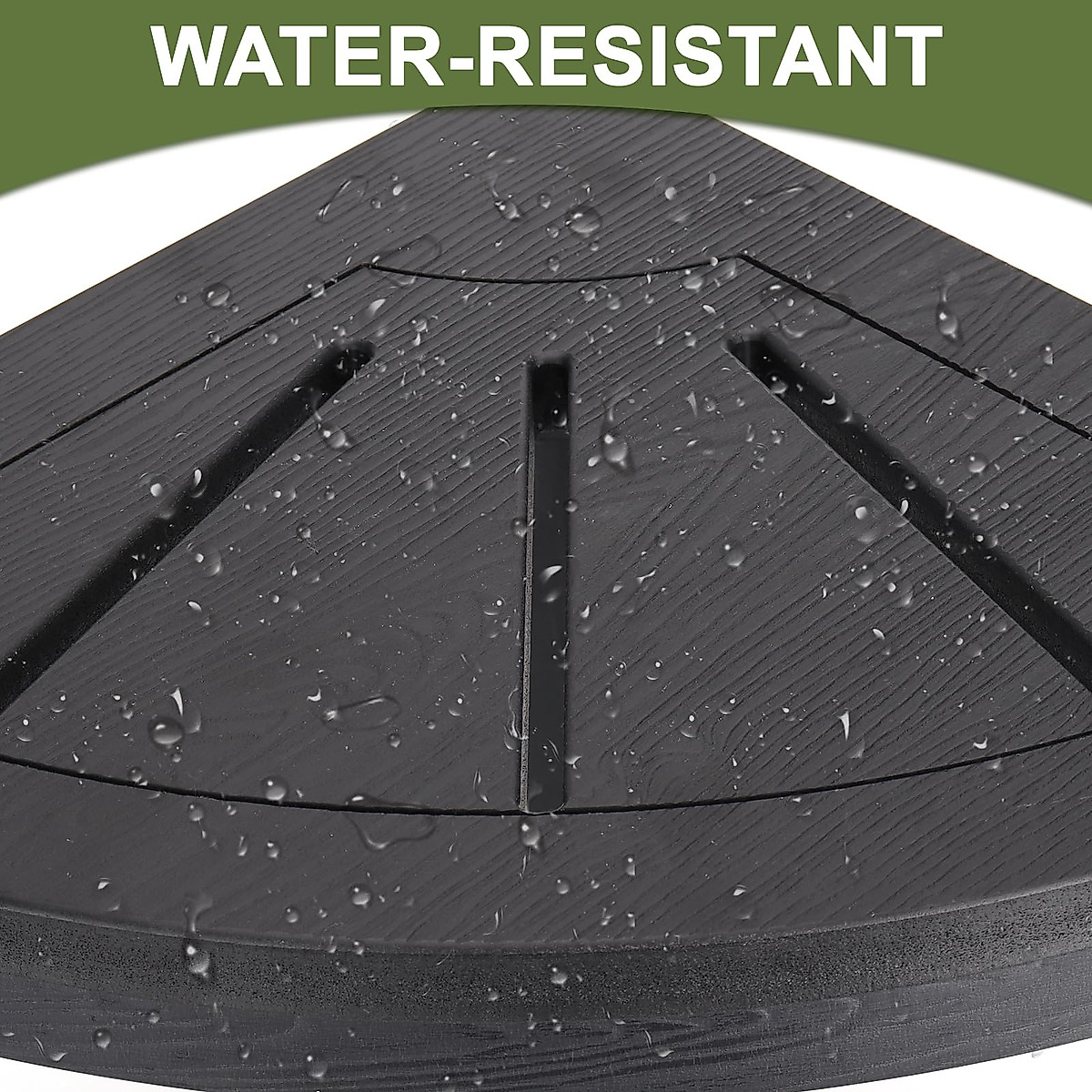 Natree Poly Lumber Shower Foot Rest 17 in, Shower Stool Corner Bench with Storage Shelf, Water Repellent Shower Stool for Shaving Legs, Corner Seat for Bathroom Living Room Shower Spaces(Black)