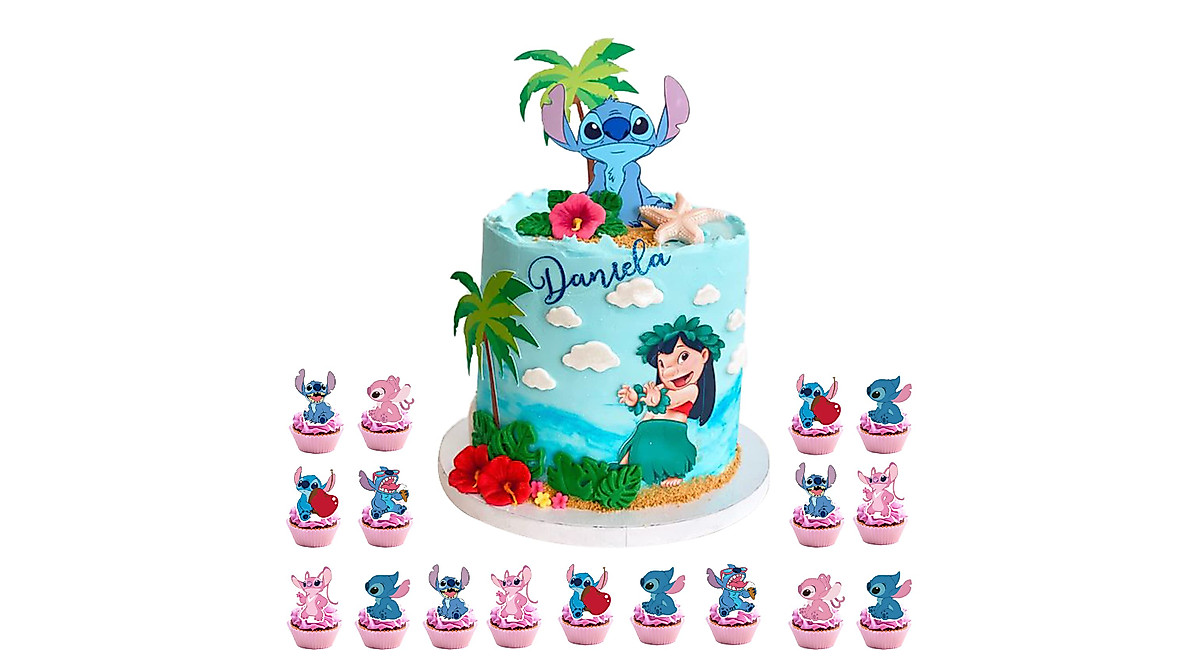 Pink Stitch Cupcake Toppers - Perfect for Birthday Parties