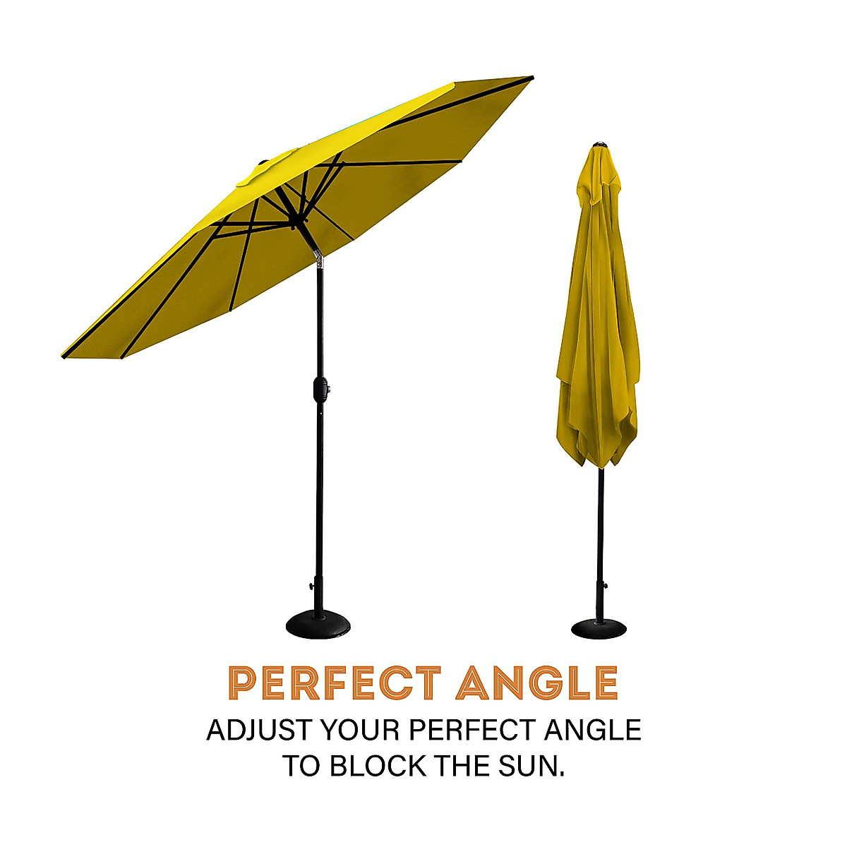 BANNER BUZZ MAKE IT VISIBLE BannerBuzz, Solid Market Umbrella, Topper & Hardware, Tent Fabric, 270 GSM, Dye Sublimation Printing Available in Octagon Shape (Yellow)