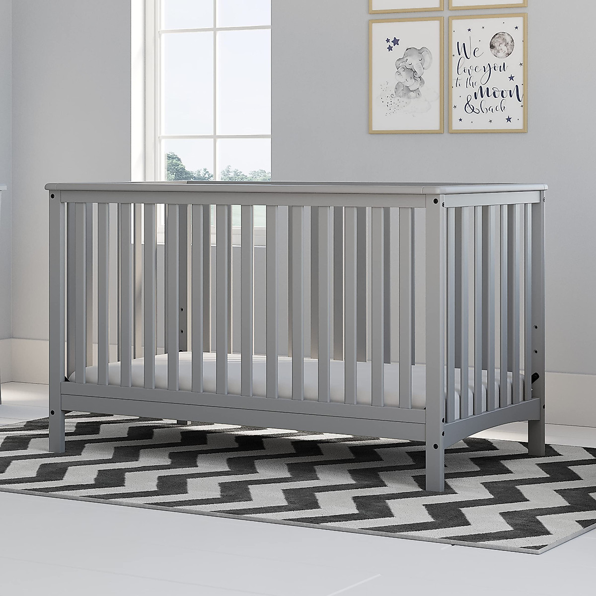 Storkcraft Hillcrest 4-in-1 Convertible Crib (Black) - Converts to Daybed, Toddler Bed, and Full-Size Bed, Fits Standard Full-Size Crib Mattress, Adjustable Mattress Support Base