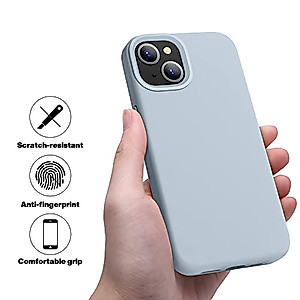 OTOFLY Compatible with iPhone 13 Mini Case,Liquid Silicone Slim Protective Shockproof Phone Case Cover with Anti-Scratch Microfiber Lining, 5.4 inch (Nattier Blue)