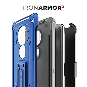 Ghostek Iron Armor Moto G7 / Moto G7+ Plus Case with Belt Clip Holster and Kickstand (Blue)