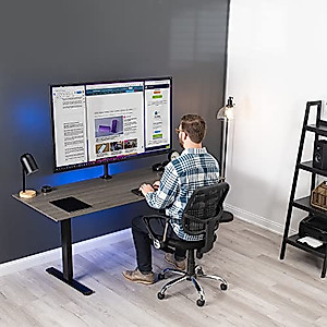 VIVO Black Ultra Wide Screen TV Desk Mount for up to 55 inch Screens, Full Motion Height Adjustable Single Television Stand, STAND-V155C