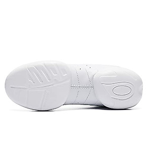 LANDHIKER Cheer Shoes Women White Dance Shoes Cheerleading Fashion Sports Shoes Training Athletic Flat Size