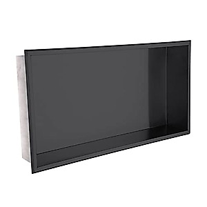 DAYONE Rectangular Stainless Steel Matte BlackShower Niche 24" X 12", Bathroom Wall Soap Niche, Alcove Douche De niche Salle De Bain, Shower Storage Organizer Nook Insert, NO Tile Needed