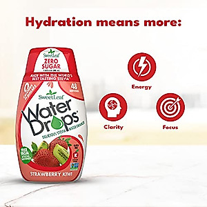 SweetLeaf Water Drops - Strawberry Kiwi Water Enhancer, Sugar Free Sweet Leaf Stevia Water Flavoring Drops, 1.62 Oz Ea (Pack of 2)