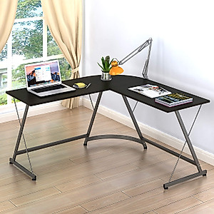 SHW L-Shaped Computer Gaming Desk, Espresso