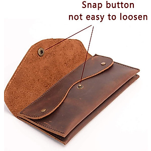 Vintage Men's Wristlet Handbags,Hand-Made Large-Capacity Leather Clutch,Ultra-Thin Wallet