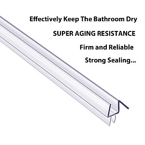 2-Pack Butecare Frameless Shower Door Bottom Seal – Stop Shower Leaks and Create a Water Barrier (1/4” x 39”)