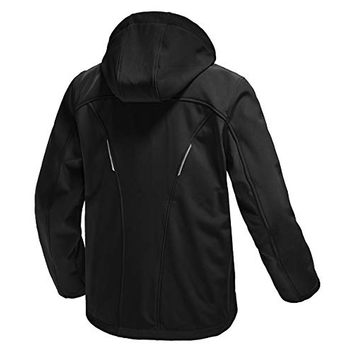 Gopune Men's Softshell Hiking Jacket Fleece Lined Waterproof Lightweight Hooded Coat (Black,XL)