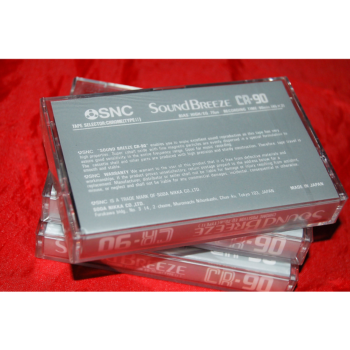 SNC Sound Breeze CR90 Blank Audio Cassette Collectible Rare New Soda Nikka