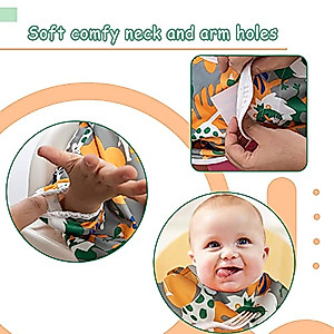 PuGez Baby Weaning Bib Feeding Baby Led Weaning Self-Feeding Bibs Ideal for BLW Toddler Baby-Led Weaning Highchair Cover Bibs (Orange)