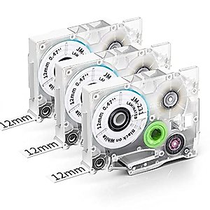 MarkDomain Replacement for Brother TZe-231 TZ-231 P Touch TZe TZ Tape 12mm 0.47 inch Laminated Black on White Label Tape, Compatible with Brother PT-D210 PT-D220 PT-H110 PT-D600 Label Makers, 3-Pack