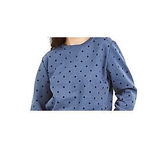 Karen Scott Women's Printed Fleece Sweatshirt Blue Size Petite Small