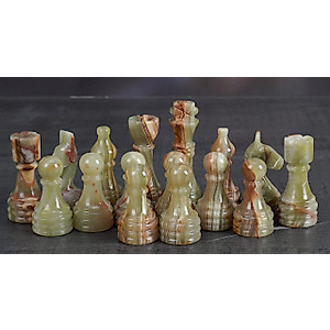 Radicaln Marble Chess Figures 3.5'' Inches White and Green Handmade Marble Chess Pieces for Chess Set Board Game - Chess Figures, Chess Board - Travel Set Chess Figure