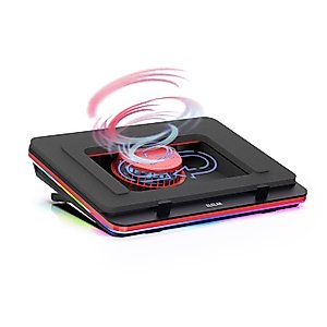 ELELAK F60 RGB Gaming Laptop Cooling pad for 14-17.3 inch Laptop, Powerful Turbo-Fan (5000RPM Speed, 52CFM air Volume) for Rapid Cooling，Air Lock Sponge, dust Filter,Height Adjustment Laptop Cooler