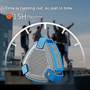 HEYSONG Shower Speaker, IP67 Waterproof Bluetooth Speaker Bluetooth 5.0 with Loud Sound Stereo Pairing, 15H Playtime，USB-C Charge, True Wireless Stereo for Home,Outdoors, Travel