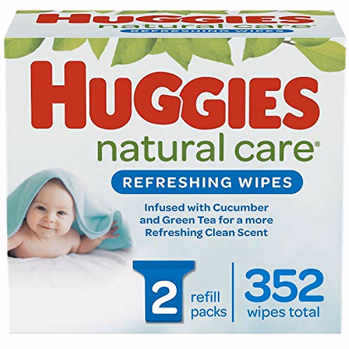 HUGGIES Refreshing Clean Baby Wipes, 172 Count (Pack of 2), 352 Total Wipes