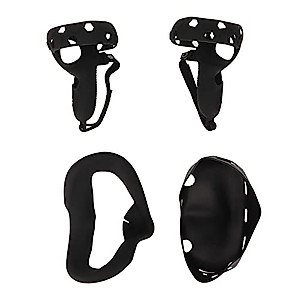 Controller Grips Cover for Oculus Quest 2, Silicone VR Shell Cover Accessories Set with Face Cover Lens Rotective Cover for Quest 2 Accessories (Black)