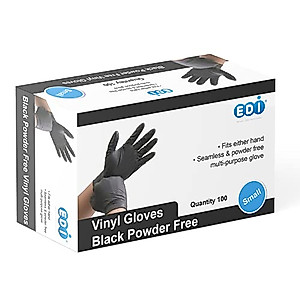 EDI Disposable Vinyl Gloves Large, 100 pcs (Black)