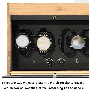 Watch Holder Watch Winder for 4 Automatic Watche Winder Watch Display Box Watch Case Watch Organizer (Color : Yellow) (Yellow)