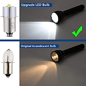 LudoPam Upgrade LED Flashlight Bulb,DC18V 12V 19.2V 6-24 Volt PR2 P13.5S LED Bulb Compatible for Ryobi Milwaukee Craftsman Torch Work Light