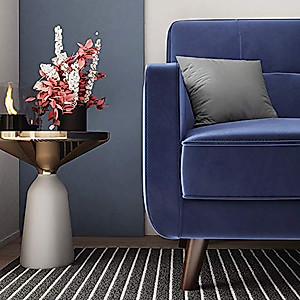 HONBAY Upholstered Loveseat Blue Velvet 2 Seater Sofa Loveseat with Tufted Back, Living Room, Apartment, Office, 62.2''