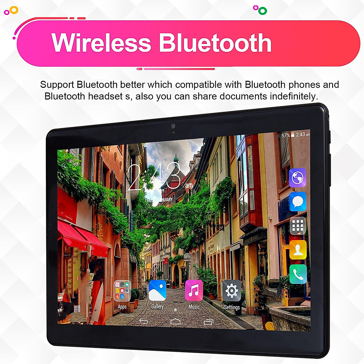 arox Upgraded Android 10.1-Inch Tablet Computer 2+16g 10 Core Ultra-Thin High-Definition Screen Learning Game Video Office Tablet 4500mah Battery Supports Dual Sim Card Voice Call 2023 (Black)