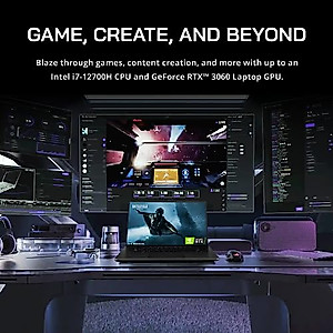 Asus ROG Zephyrus Gaming Laptop, 16/'' FHD+ 165Hz Display, Intel Core i7-12700H, 40GB DDR5 RAM, 1TB PCIe SSD, RGB Backlit Keyboard, NVIDIA GeForce RTX 3060, Win 11 Pro, WiFi 6, Black, 32GB USB Card