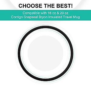 6 Pcs Seal Replacement for Contigo Snapseal Byron Travel Mug 16oz & 20oz, Silicone Sealing Ring Replacement for Contigo Snapseal Replacement Part for Contigo Coffee Travel Tumbler(Mug not Include)