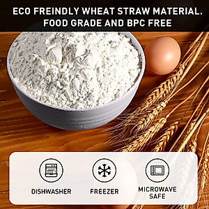 18 Pcs Unbreakable Cereal Bowls 24 Oz Microwave and Dishwasher Safe Wheat Straw Fiber Lightweight Bowl Soup Bowls Microwavable Kitchen Bowls for Serving Salad Rice Pasta Dishes Oatmeal (Gray)