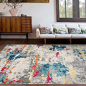 Rugshop Sky Collection Transitional Abstract Area Rug 7'10" x 10' Multi