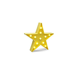 ZUOKEMY LED Star Sign Night Light, Can Be Hung On The Wall Kids Room Room Light, Suitable for Birthday Party, Holiday Decoration, Baby Room Nursery Decoration. (Yellow Stars)