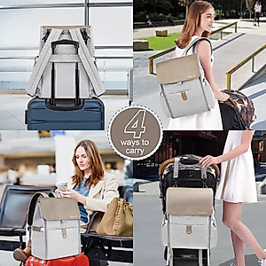 3 in 1 Diaper Bag with Changing Pad Station and Diaper Bag Tote – Pamedo Large Multifunction Travel Backpack- Waterproof Diaper Backpack- Unisex Newborn Gift Ideas Baby Bags, Grey, (PMD01)