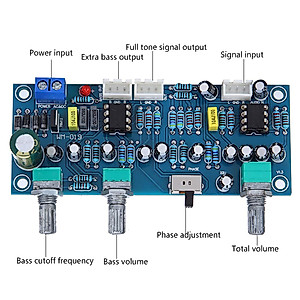 Garosa Preamp Board Digital Tuning Preamp Tone Board 2.1 Channel Subwoofer PreAmp Low Pass Filter Preamp Audio Processor Preamplifier Circuit Board