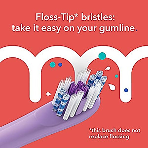 hum Replacement Heads, hum Toothbrush Heads with Floss Tip Bristles for Smart Toothbrush, Purple, 2 Pack