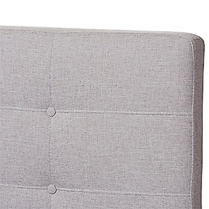 Baxton Studio Valencia Upholstered Queen Platform Bed in Gray Beige