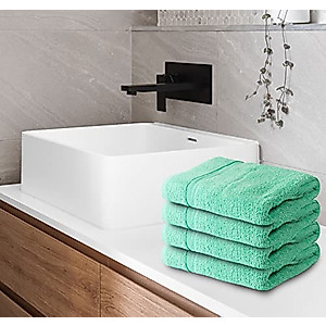 Alspin Cotton Bath Towels 6 Pack Cotton Towels,Teal Color ,24 x 48 Inches Towel for Pool, Spa, and Gym Lightweight and Highly Absorbent Swift Drying Towels