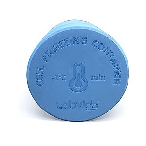 Labvida -1℃(-33.8℉) Cell Freezing Container for 2ml Cryogenic Vials, 12 Places, Cross-Linked Polyethylene Foam with a Solid State Core, LVZ001